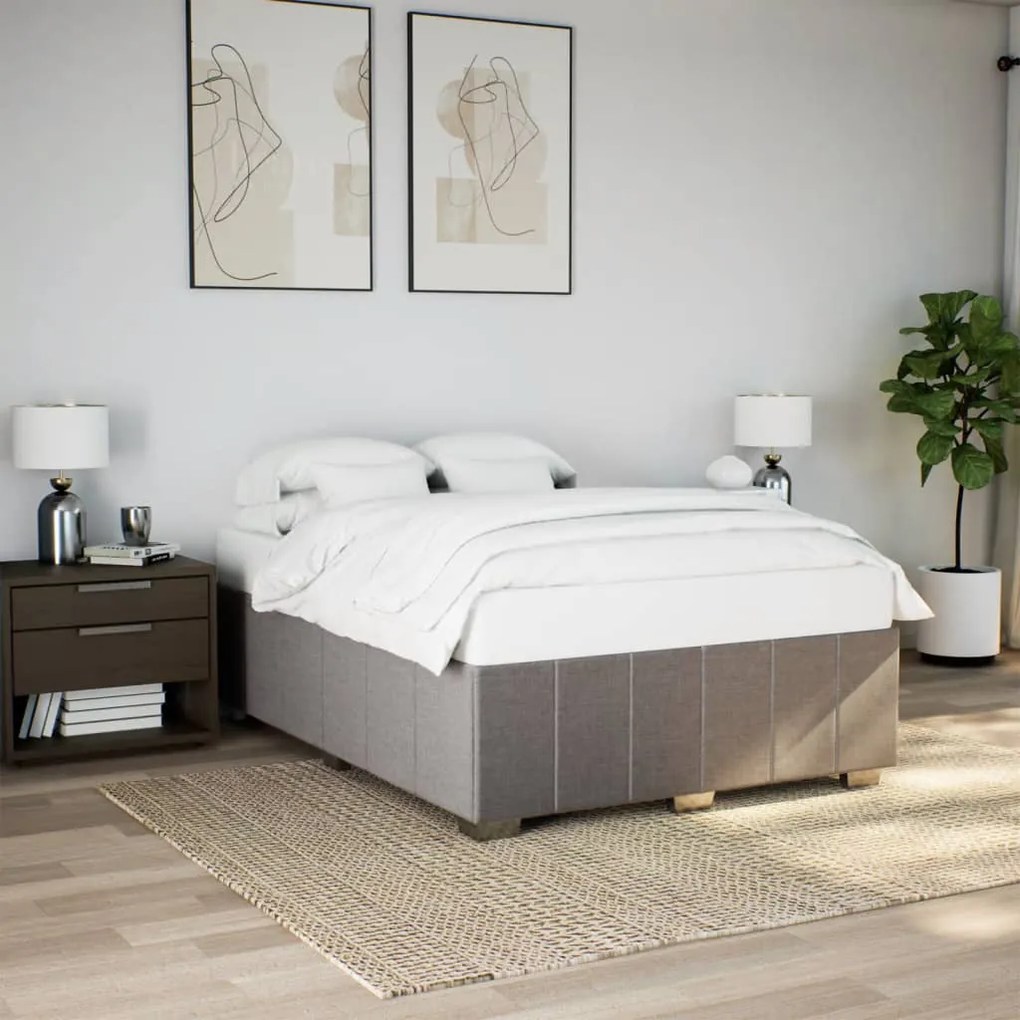 Rám postele bez matrace taupe 140 x 190 cm textil 3284836