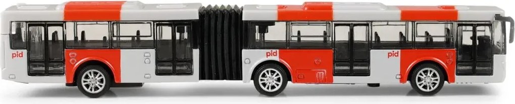 RAPPA Kovový kloubový autobus DPP - PID Praha červený, 18 cm