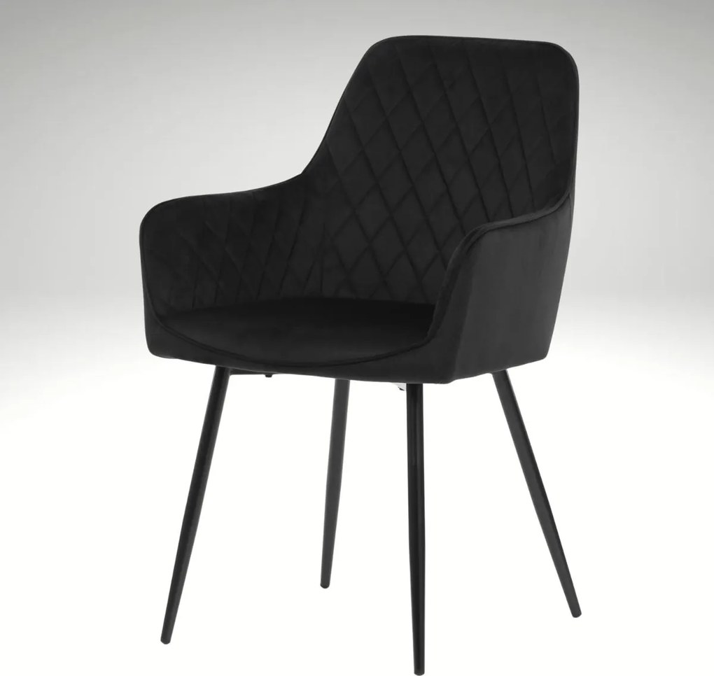 Vikio Jídelní set pro 6 osob 180x90 cm soft dub noha X černá židle s područkami VJS228-6C