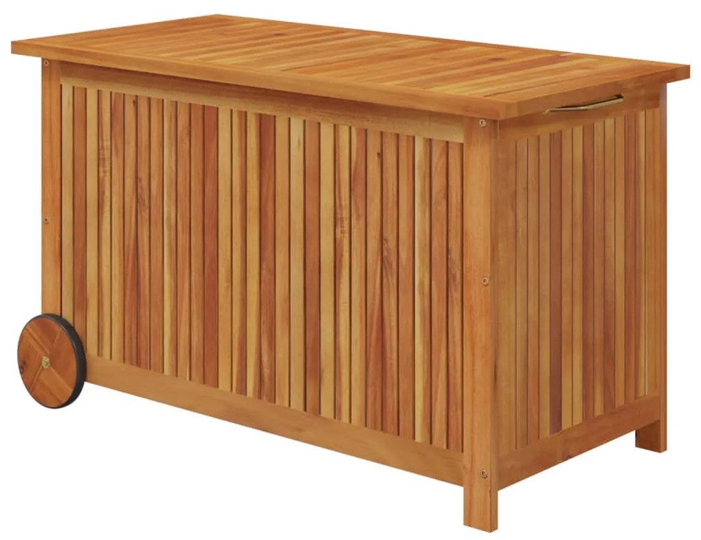 Zahradní úložný box s kolečky 90 x 50 x 58 cm masivní akácie, 319711