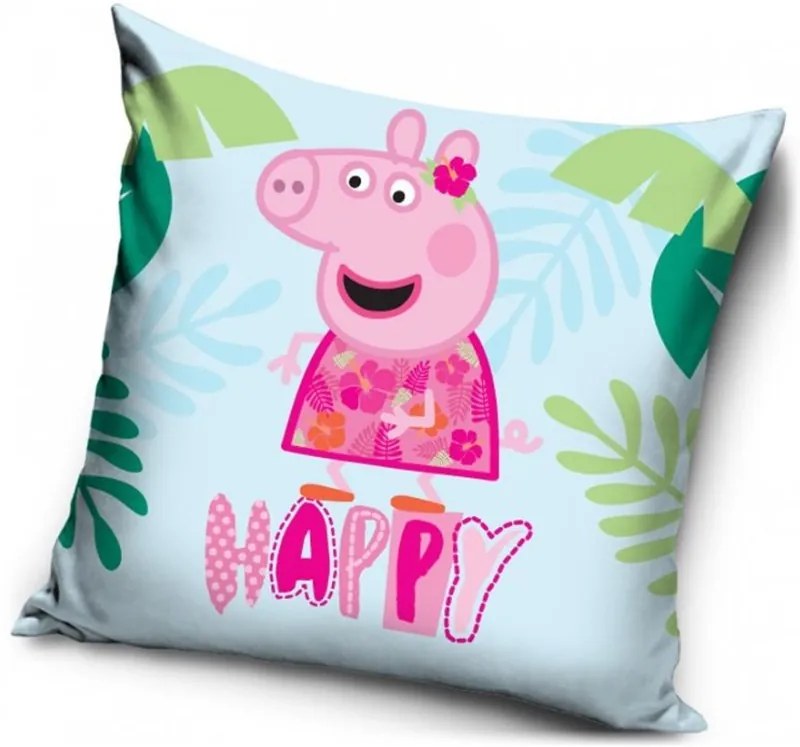 Polštář Prasátko Peppa - motiv Happy - 40 x 40 cm