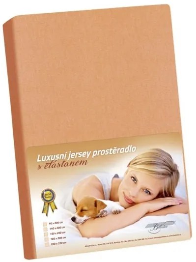 Bellatex prostěradlo jersey s elastanem lososová rozměr 100x200 cm