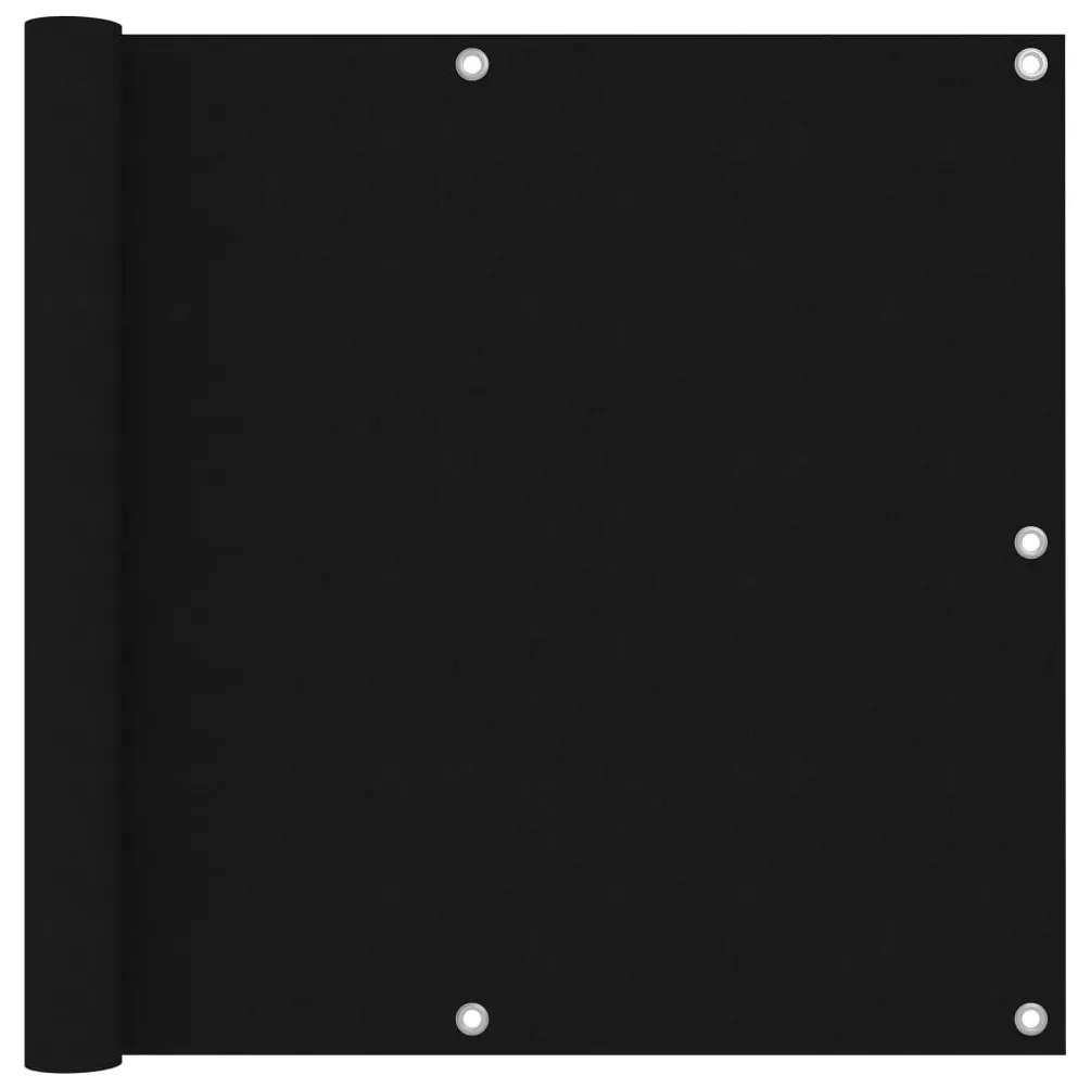 135061 vidaXL Balkónová zástěna černá 90 x 400 cm oxfordská látka