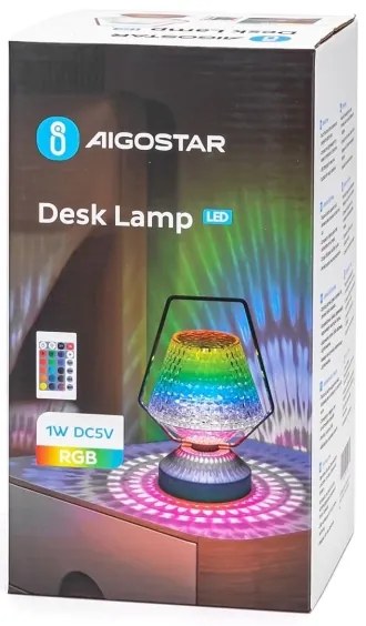 Aigostar- LED RGB Stmívatelná nabíjecí stolní lampa LED/1W/5V 1800mAh 20 cm + DO