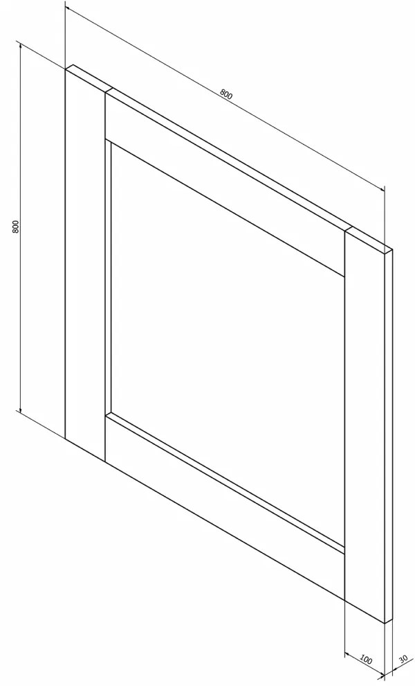 Sapho BRAND zrcadlo v dřevěném rámu 800x800mm, mořený smrk BA051S