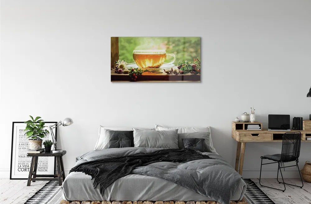 akrylový obraz čaje byliny horké 100x50 cm