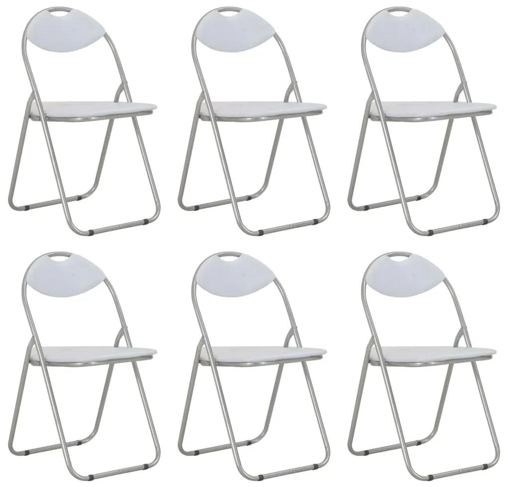 Skládací jídelní židle 6 ks bílé umělá kůže - Default Title