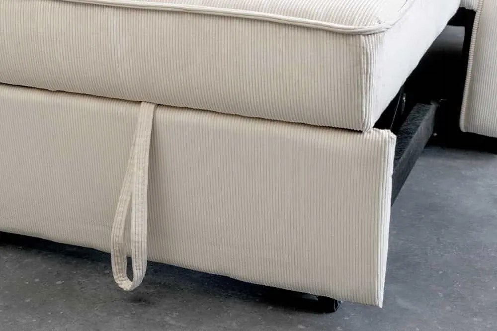 Designová rozkládací sedačka Zaragoza 180 cm béžový manšestr