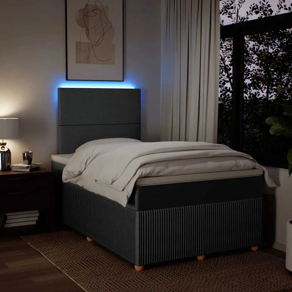 Box spring postel s matrací tmavě šedá 120x200 cm textil 3294317