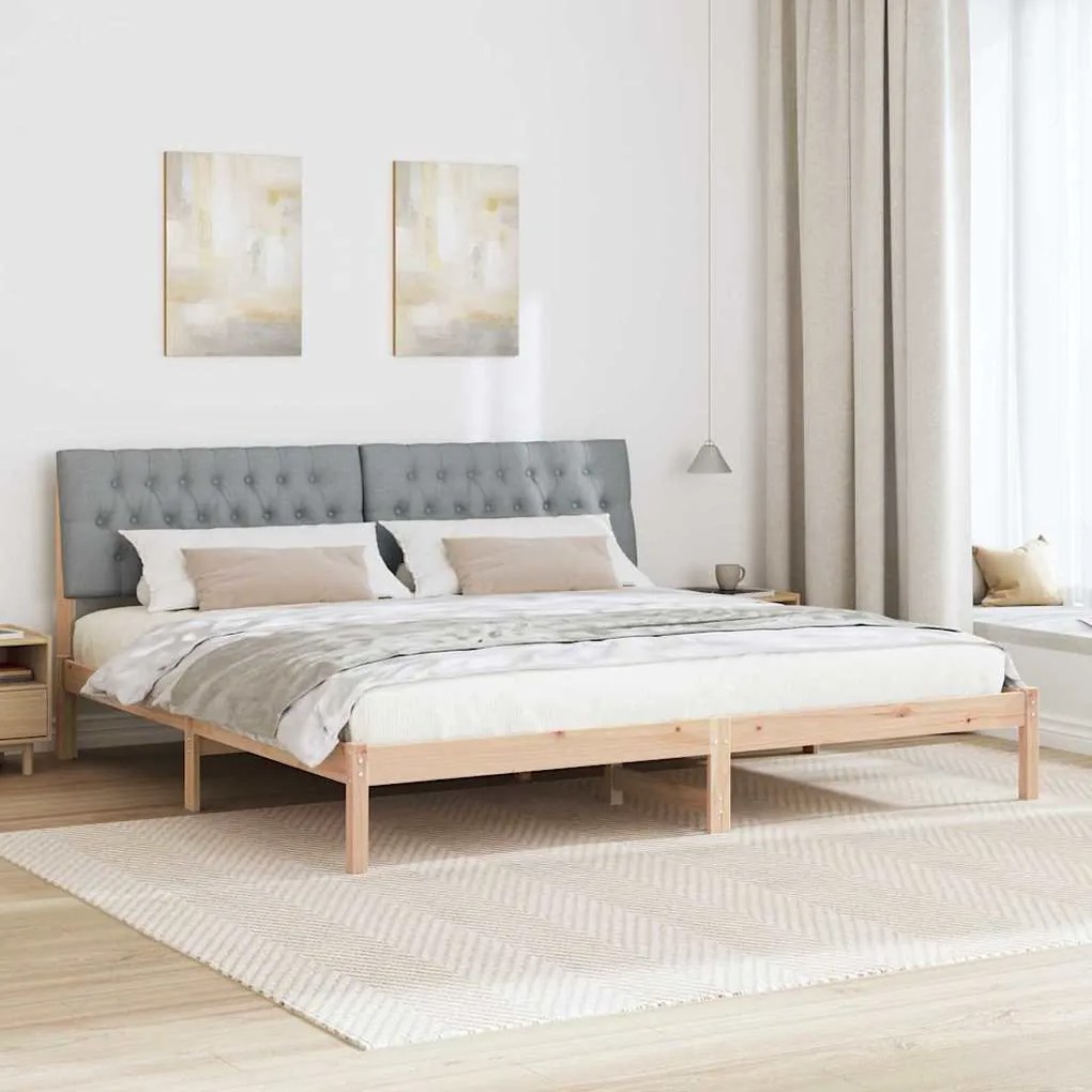 Rám postele s čalouněným čelem s čelo Hnědá 200 x 200 cm 3394378