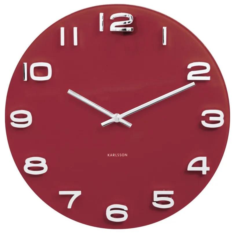 Nástěnné kulaté hodiny Vintage 35 cm červené Karlsson *