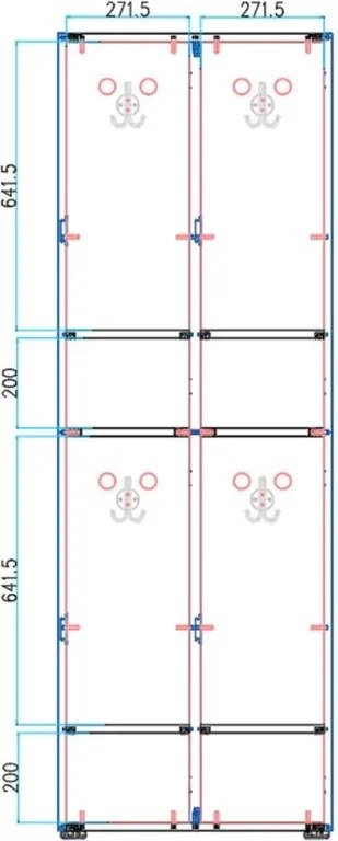 Dřevěná šatní skříňka S4 s úložnými boxy, 4 boxy, demont, RFID zámek, šedá/bříza