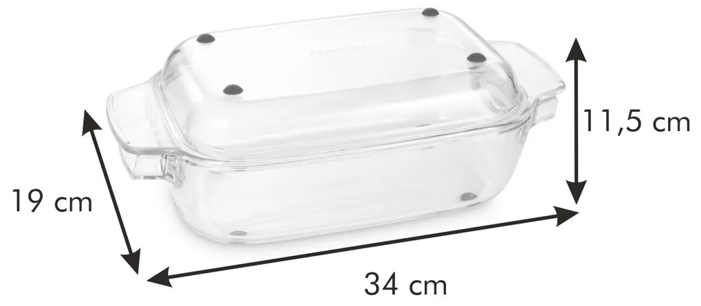 TESCOMA Pekáč s poklopem GrandCHEF 34 x 19 cm, skleněný