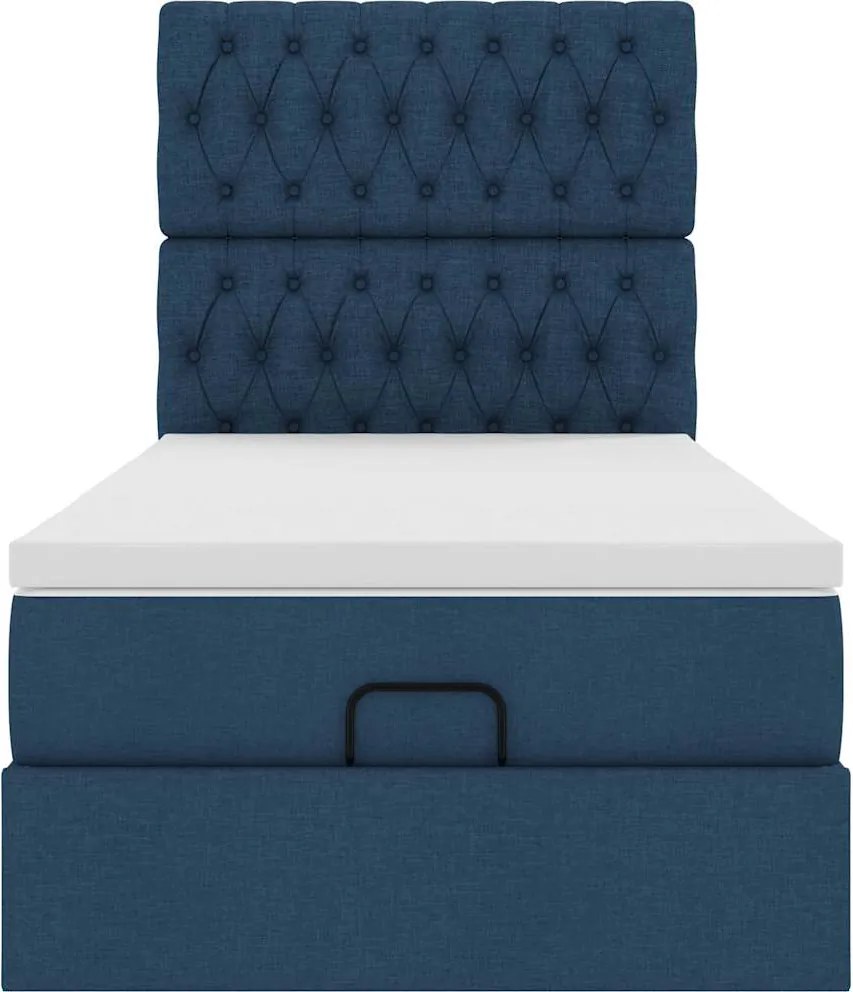 Osmanský rám postele s matrací modrá 90x190cm textil 3313208