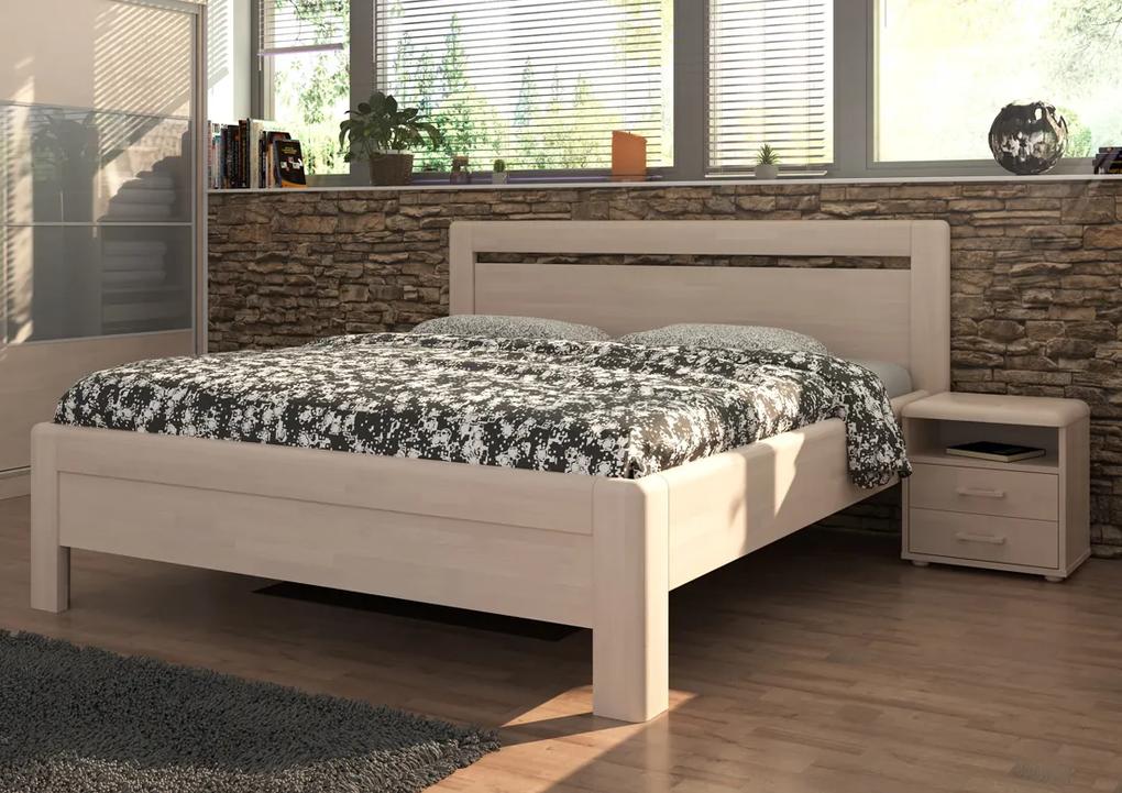 BMB Adriana Klasik postel - buk Moření: Bělená, Provedení: Buk průběžný, Rozměr: 160 x 200 cm