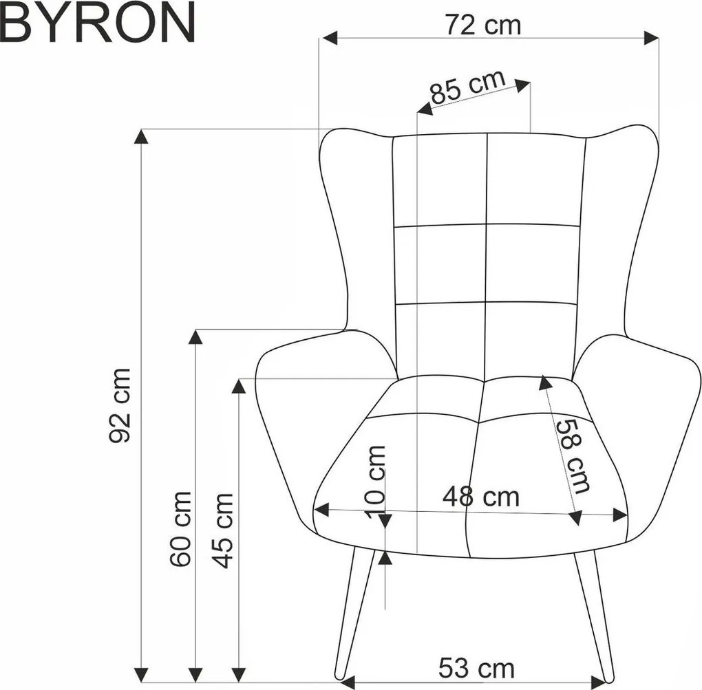 Křeslo Byron popelavě šedé