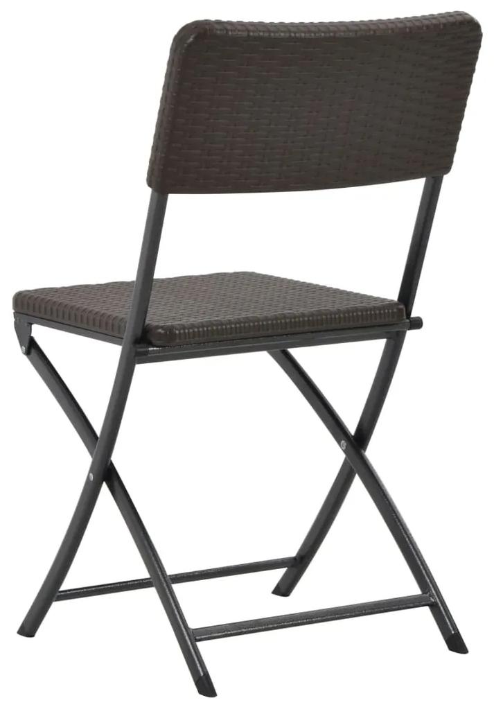 Skládací zahradní židle 4 ks HDPE a ocel hnědé - Default Title