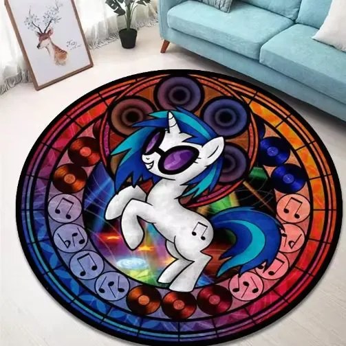 Koberec/předložka s motivem My Little Pony, 80 cm Varianta: DJ Pon-3 (Color 18), Velikost: průměr 80cm