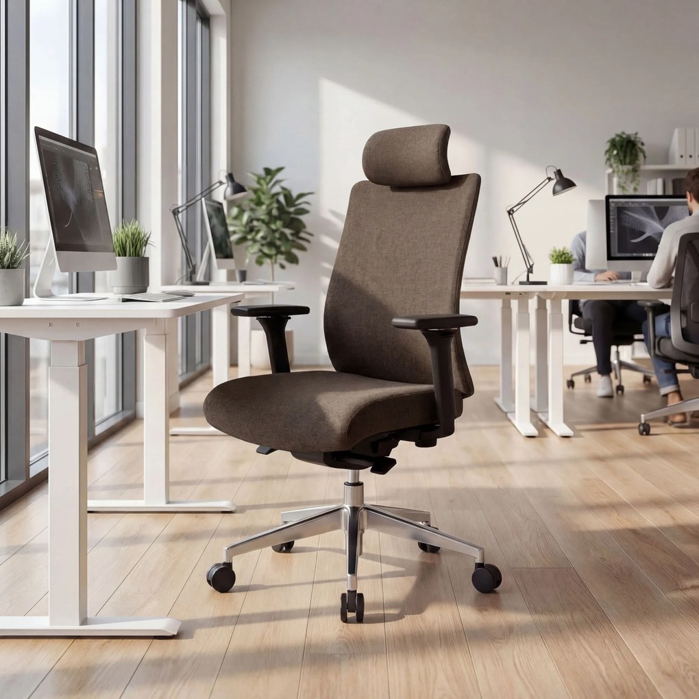 Ergonomická otočná kancelářská židle, hnědá: VECTOR