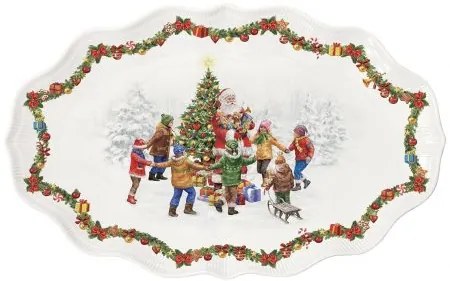 Easy Life Porcelánový tác Christmas Round Dance-40x25,5cm