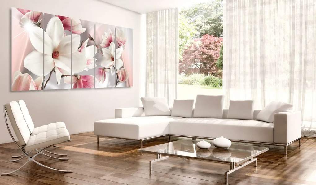 Obraz magnólie + háčky a hřebíčky ZDARMA Velikost (šířka x výška): 150x60 cm