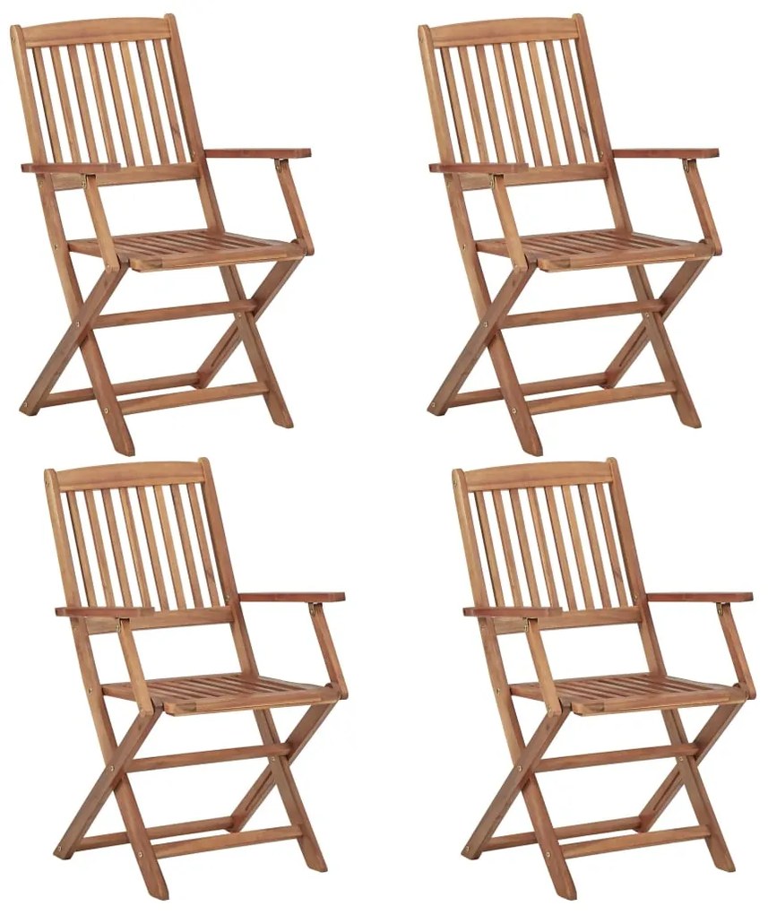 Skládací židle 4 ks, masivní akáciové dřevo 313602