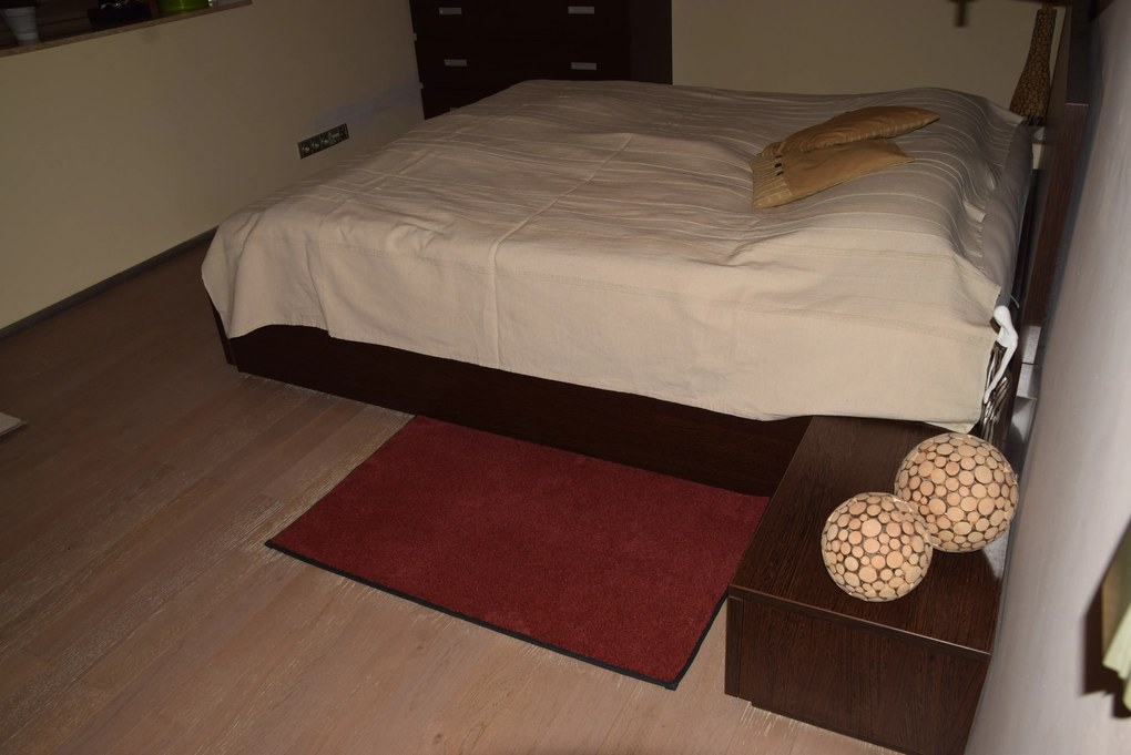 Lano, Kusový koberec Supersoft s bordurou 110 červený, 200x200, červená, ložnice