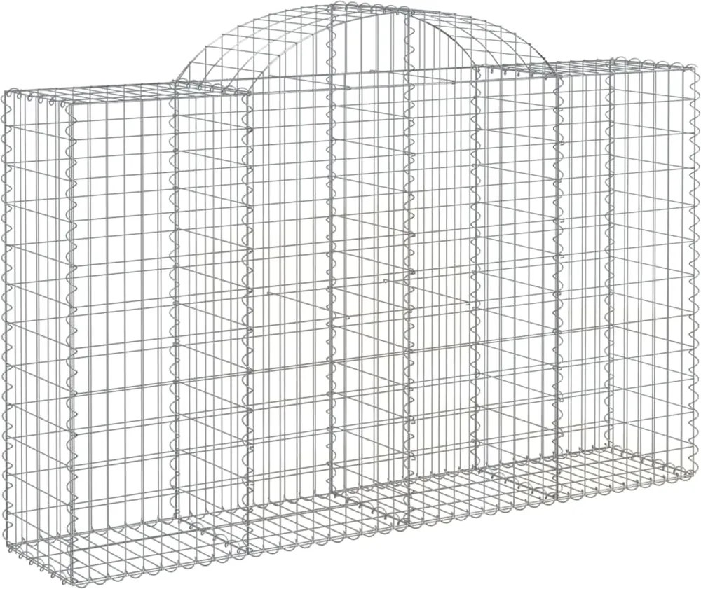 Klenutý gabionový koš 200 x 50 x 120/140 cm pozinkované železo 153496