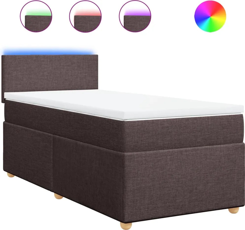 Box spring postel s matrací tmavě hnědá 80x200 cm textil 3288803