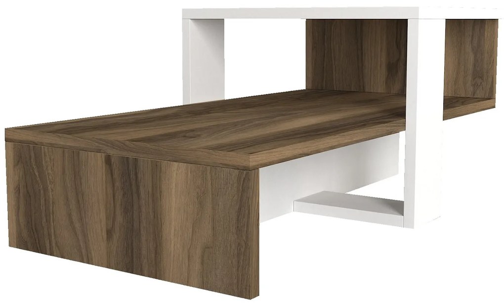 Designový konferenční stolek Jaivan 80 cm bílý / ořech