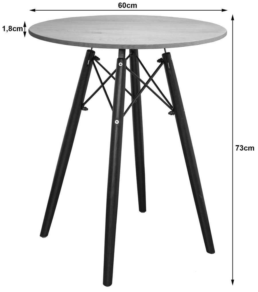 Jídelní stůl s deskou v dekoru dub OSLO 60x60