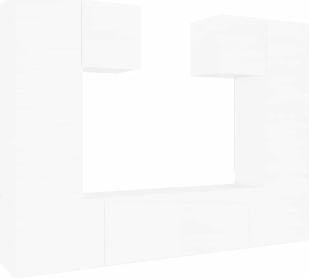 6dílný set TV skříněk bílý kompozitní dřevo 3114454