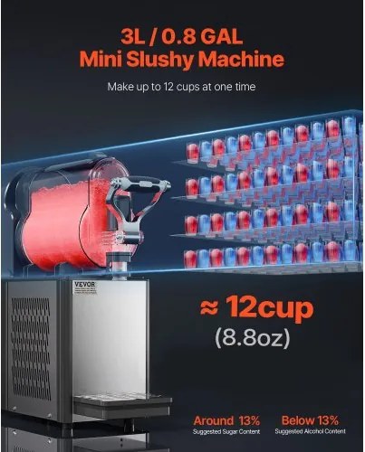 3 L komerční stroj na kaši Margarita Smoothie Výrobník mražených nápojů