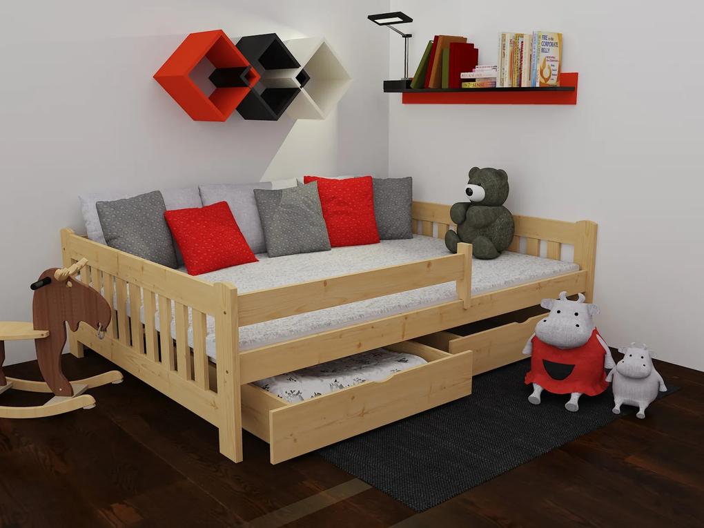 Vomaks Dětská postel DP 022 XL se zábranou Rozměr: 140 x 200 cm, Barva: bezbarvý lak