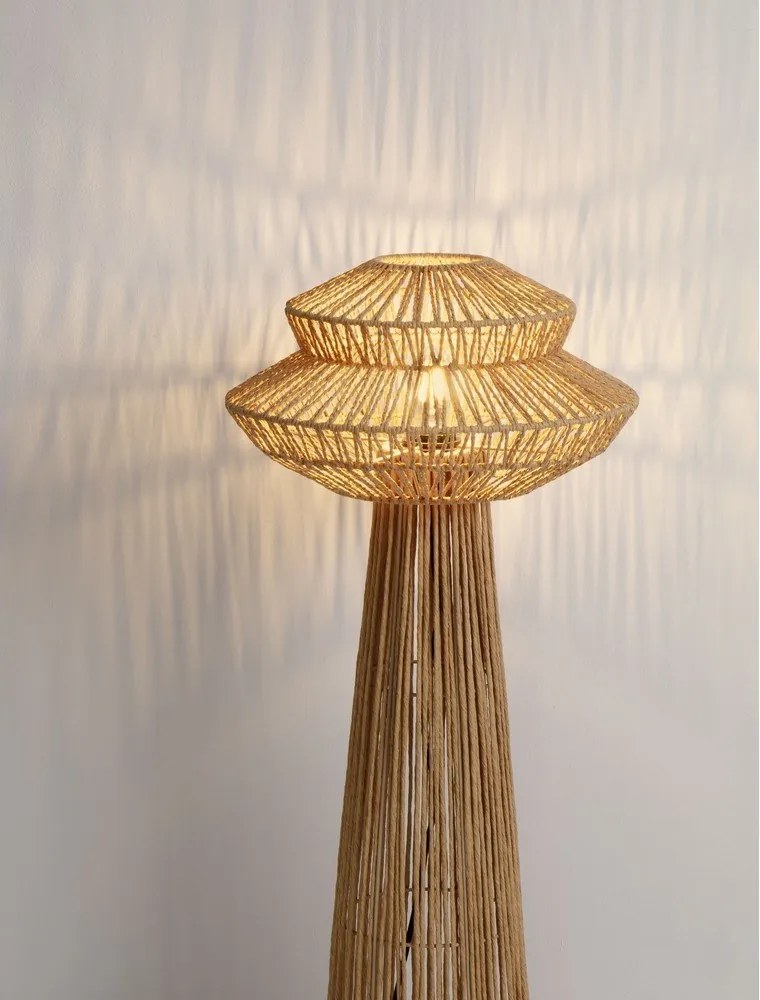 Provazová stojací lampa v přírodní barvě (výška 90,5 cm) Nua – Nova Luce