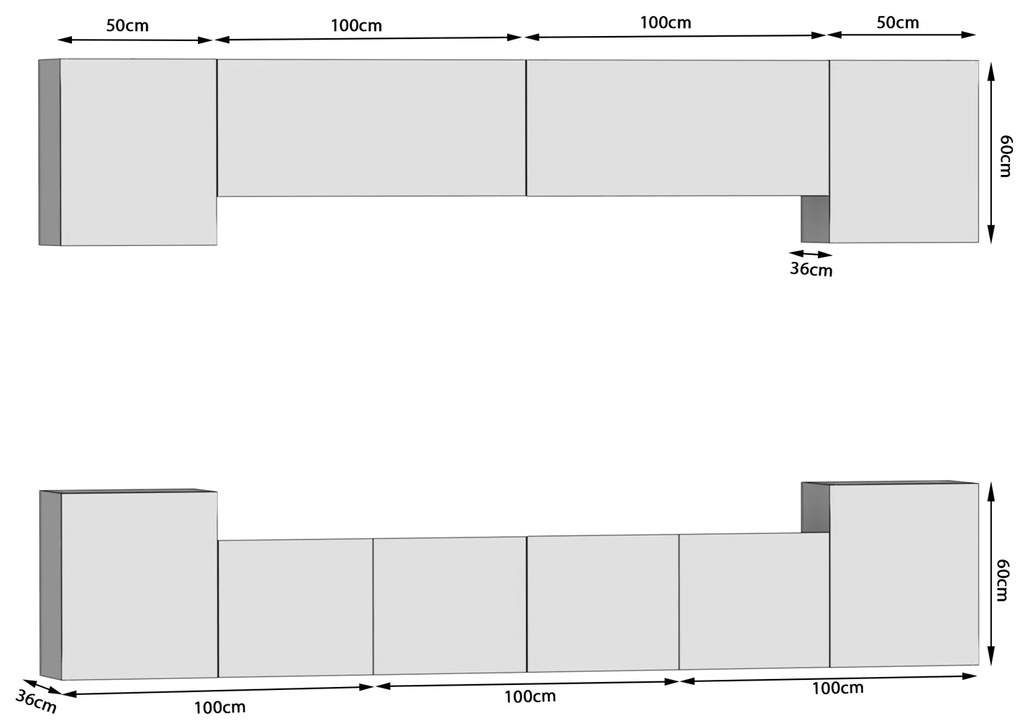 Obývací stěna 300 cm Belini bílý lesk Imperium 4  IMP 4/5/W/W/0/0