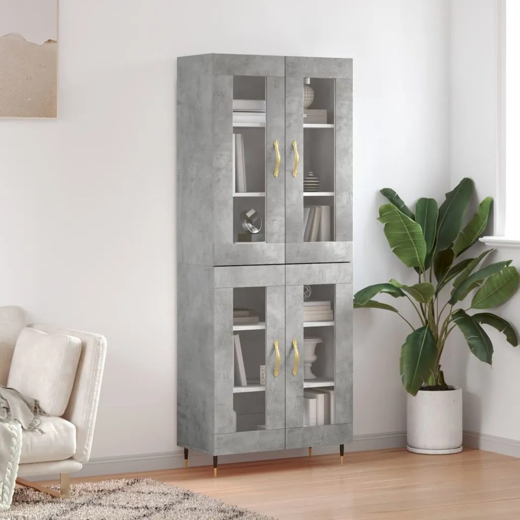 vidaXL Skříň highboard 69,5 x 34 x 180 cm kompozitní dřevo [3198262] Barva: bílá s vysokým leskem