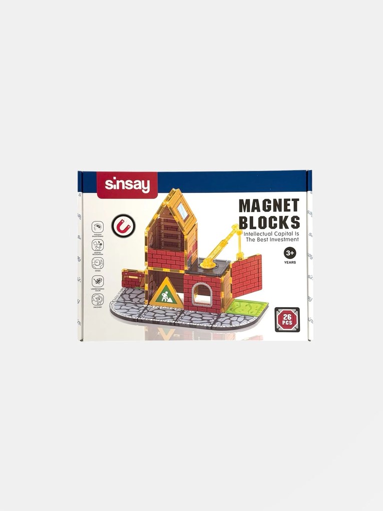 Sinsay - Magnetické stavební kostky s motivem staveniště - vícebarevná