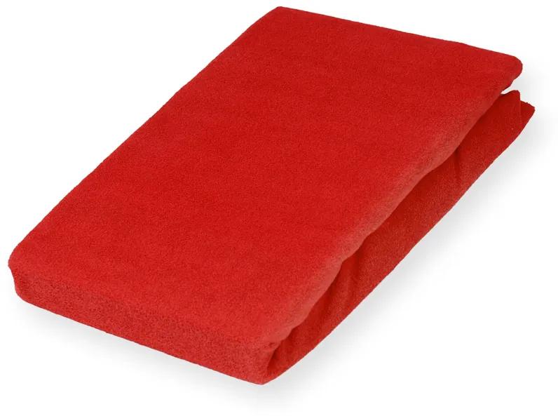 Froté napínací prostěradlo na extra vysokou matraci FR-007 Sytě červené 100 x 200 - výška 40 cm