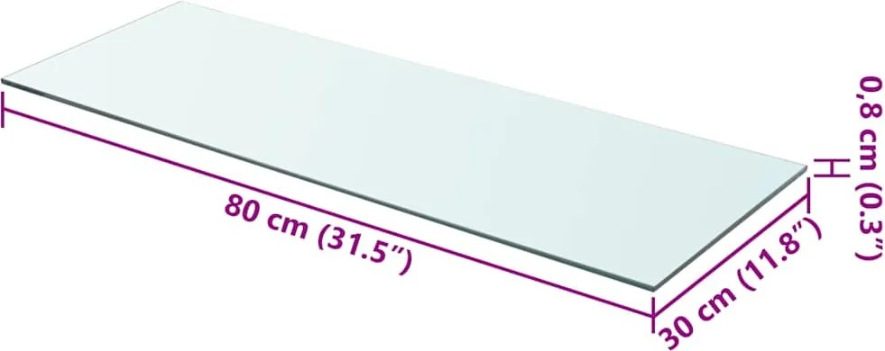 Policové desky 2 ks sklo čiré 80 x 30 cm 3051576