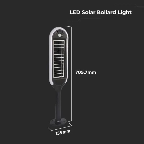 LED Solární lampa se senzorem BOLLARD LED/5W/5,5V 70 cm 3000K IP65 2000 mAh