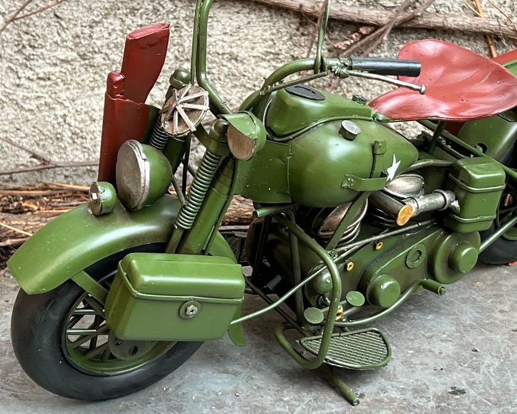Plechový model - Vojenská motorka URAL