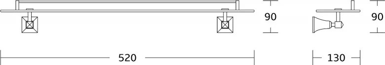 Mexen Dalia koupelnová skleněná polička, zlatá, 7017337-50
