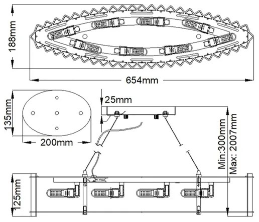Kichler KL-CRYSTAL-SKYE-ISLE-LED Koupelnový lustr CRYSTAL SKYE 8xG9/3W/230V IP44
