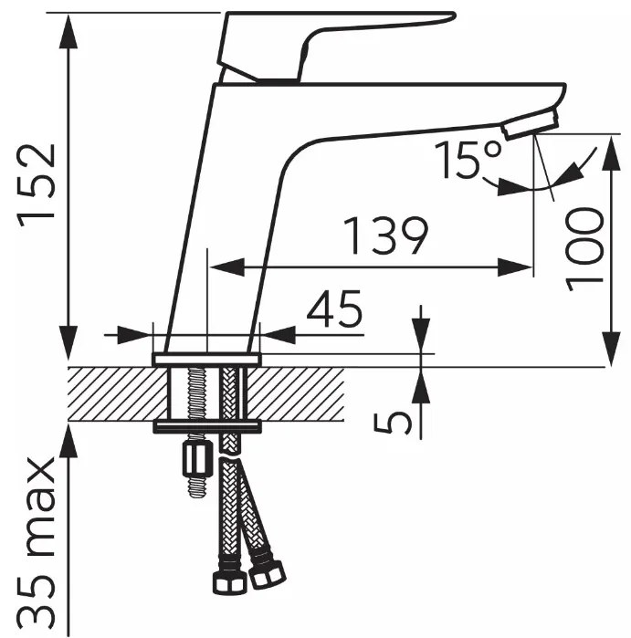 Ferro Vitto Verdeline, umyvadlová baterie, chrom lesklý, BVI2VL