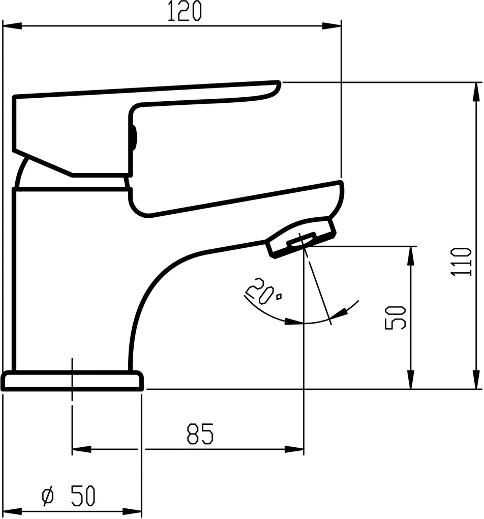 Novaservis Titania Simply, umyvadlová baterie bez výpusti, chromová, 90101/1-0