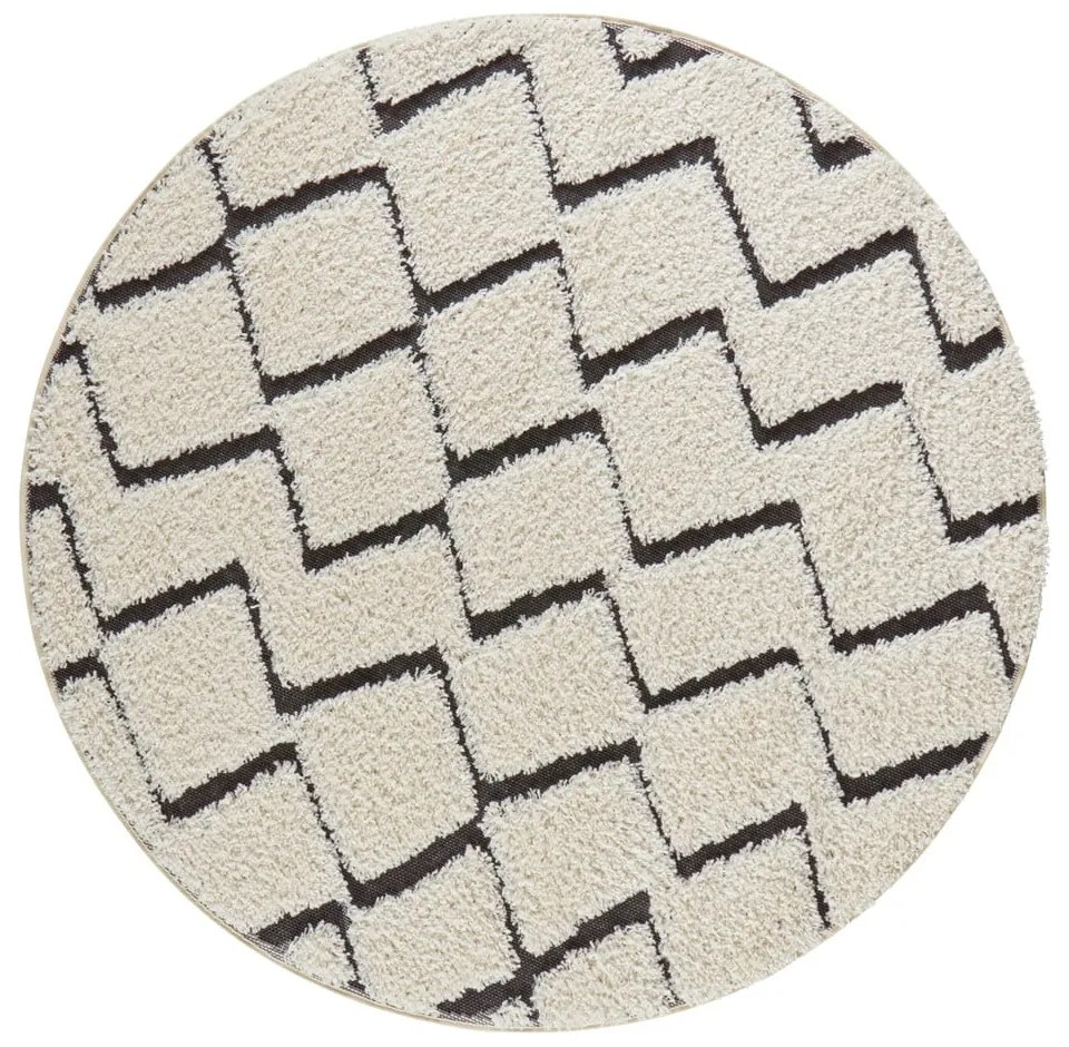 Béžovo-černý koberec Mint Rugs Handira, ⌀ 160 cm