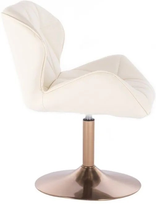 LuxuryForm DESIGN Otočná židle MILANO na zlatém talíři - krémová