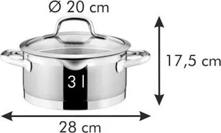 TESCOMA Kastrol PRESIDENT s cedicí poklicí ø 20 cm, 3,0 l