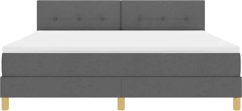 Postel s boxspringem s polštářem Tmavě šedá 180 x 200 cm textil 3338938